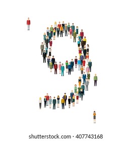 Numbers Made People Large Group People Stock Vector (Royalty Free ...
