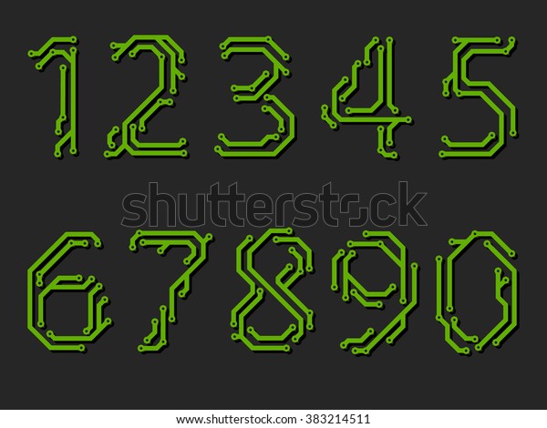Numbers Made Printed Circuit Board Stock Vector (Royalty Free ...