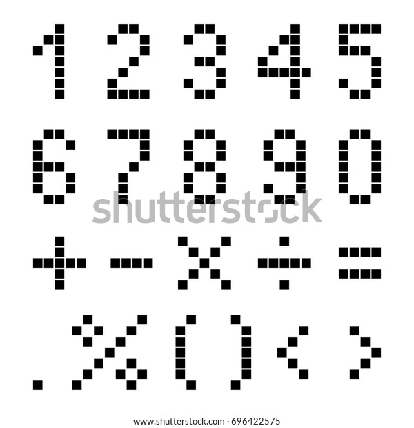 Numbers Mathematical Signs Pixels Stock Vector (Royalty Free) 696422575 ...