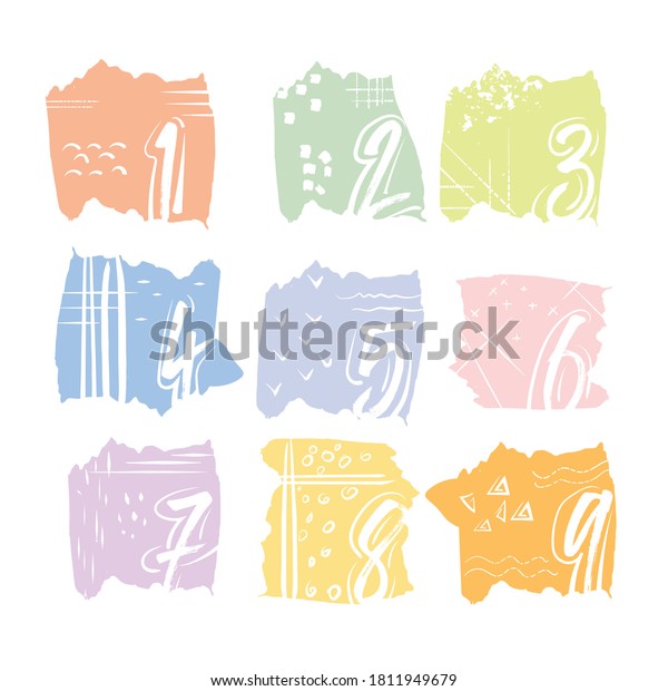 Numbers Numbering Sketch Style Doodle Elements Stock Vector (Royalty ...
