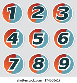 Number Set Retro Design Stock Vector (Royalty Free) 192240782