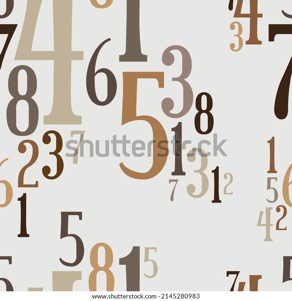 Numbers On White Background Seamless Pattern Stock Vector (Royalty Free ...