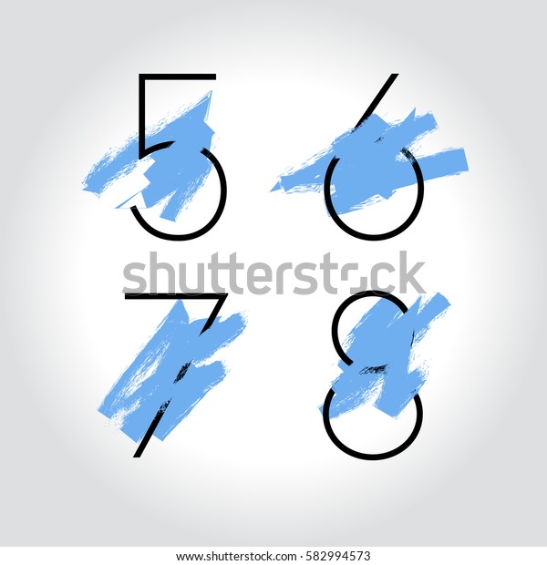 Numbers Paint Brush Stroke Stock Vector (Royalty Free) 582994573 ...