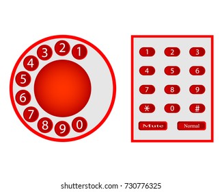 Numbers Phones Disk Pushbutton Red Stock Vector (Royalty Free ...