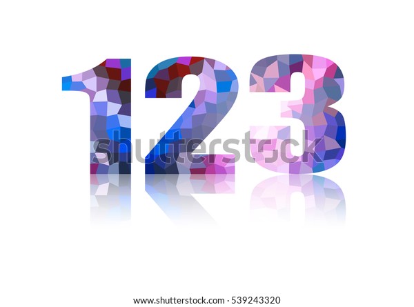 Numbers Polygonal Vector Illustration Part 1 스톡 벡터(로열티 프리) 539243320 ...