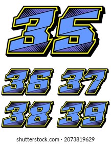 Numbers Race Icon Set Vector Simple Stock Vector (Royalty Free ...