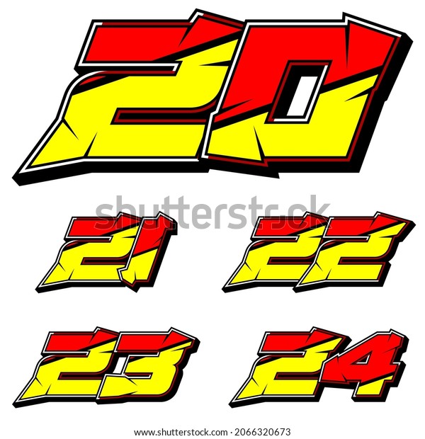 Numbers Race Icon Set Vector Simple Stock Vector (Royalty Free ...