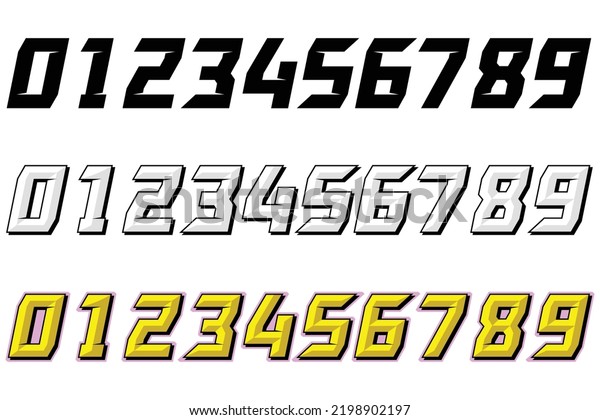 Numbers Race Icon Set Vector Simple Stock Vector (Royalty Free ...