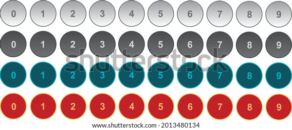 Numbers Round Circular Keys Keypad Different Stock Vector (Royalty Free ...