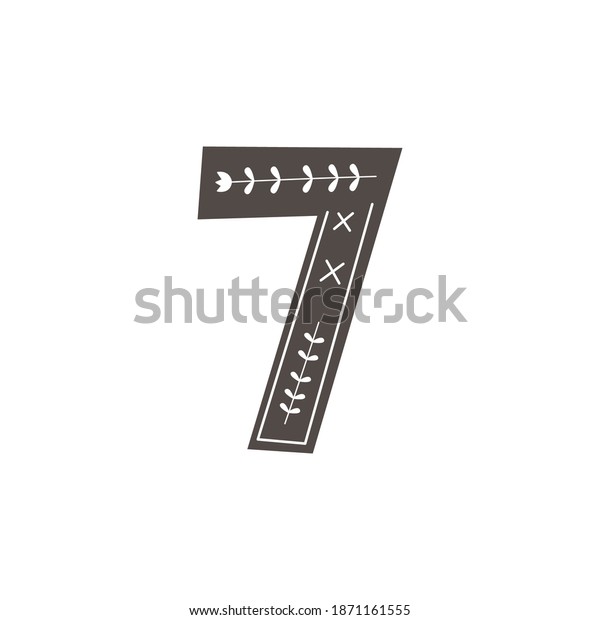 Numbers Scandinavian Style Hand Drawing Vector Stock Vector (Royalty ...