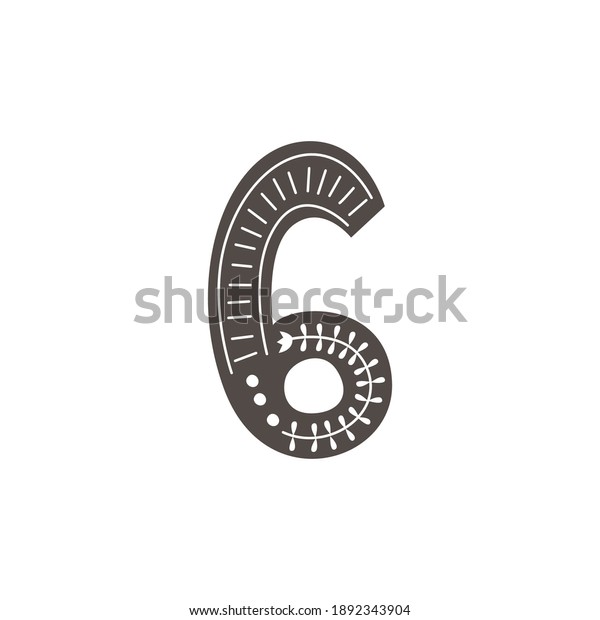 Numbers Scandinavian Style Hand Drawing Vector Stock Vector (Royalty ...
