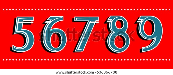 Numbers Set 56789 Stylized Futuristic Design Stock Vector (Royalty Free ...