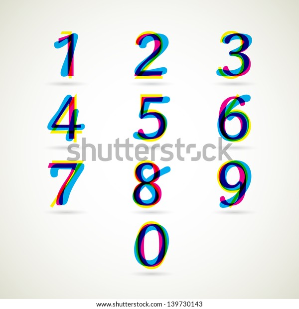 Numbers Set Cmyk Color Style Vector Stock Vector (Royalty Free ...