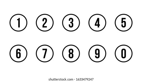 Numbers Set Icon Illustration Isolated Vector Stock Vector (Royalty ...