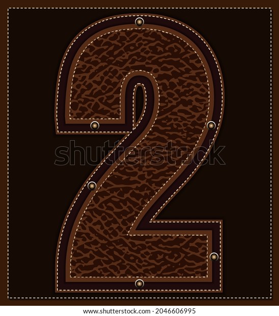 Numbers Set Leather Style Vector Design Stock Vector (Royalty Free ...