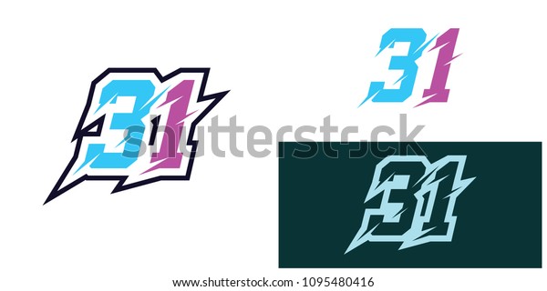 Numbers Set Logos Fast Speed Lines Stock Vector (Royalty Free ...