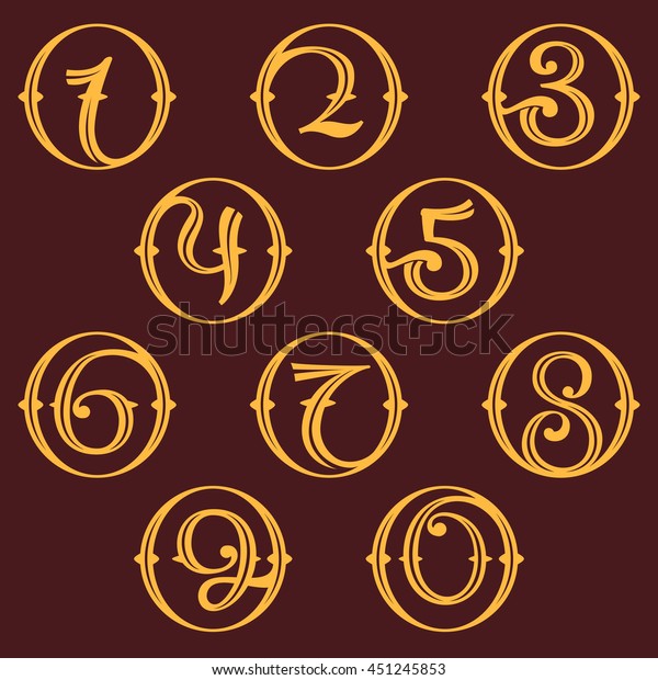 Numbers Set Logos Vintage Circle Luxury Stock Vector (Royalty Free ...