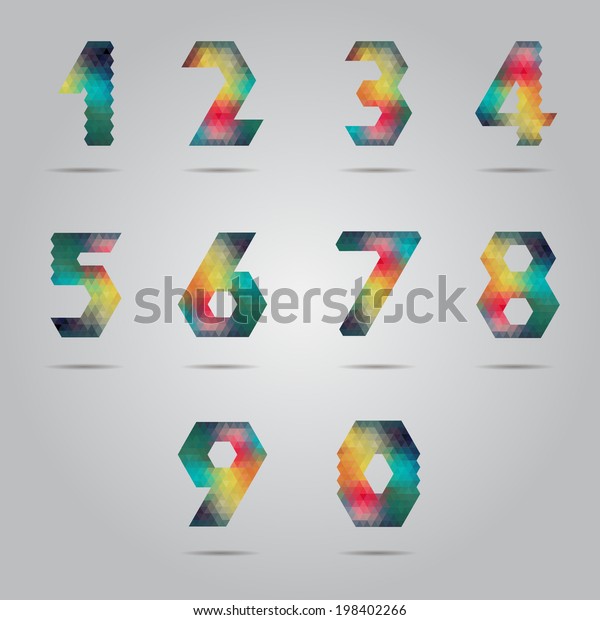 Numbers Set Modern Style Stock Vector (Royalty Free) 198402266 ...