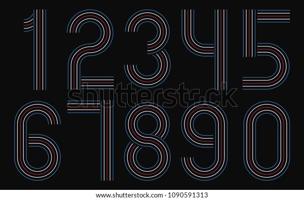 Numbers Set Vector Colorful Number Collection Stock Vector (Royalty ...