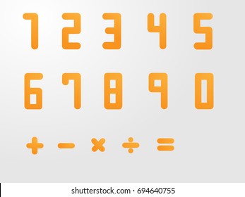Numbers Set Numbers Vectornumbers Collectionmaterial Design Stock ...