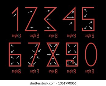 Numbers Shapes Corresponding Angles Figure Stock Vector (Royalty Free ...