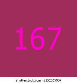 Numbers Vector 167 Dark Pink Background Stock Vector (Royalty Free ...