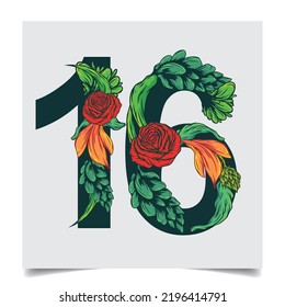 Numbers Vector Colorful Flower Font Your Stock Vector (Royalty Free ...