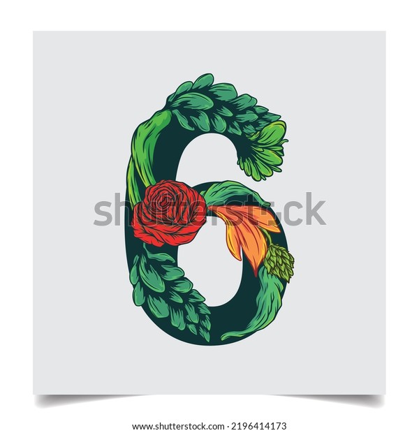 Numbers Vector Colorful Flower Font Stock Stock Vector (Royalty Free ...