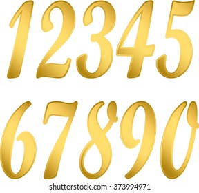 Numeral Gold Arabic Numerals Vector Stock Vector (Royalty Free) 379620673
