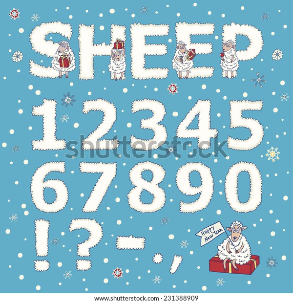 Numerals Vector Kids Sheep Letter New: vector de stock (libre de ...
