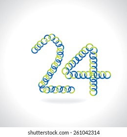 Numeric 24 Number Created By Blue Stock Vector (Royalty Free) 261042314 ...