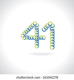 Numeric 41 Number Created By Blue Stock Vector (Royalty Free) 261042278 ...