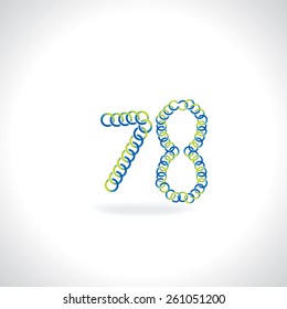 Numeric 78 Number Created By Blue Stock Vector (Royalty Free) 261051200 ...