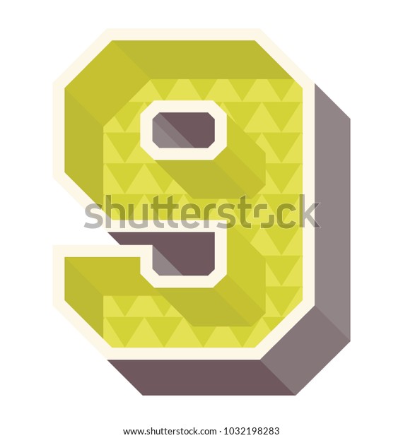 Numerical Digit Number Nine 3d Design Stock Vector (Royalty Free ...