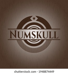 Numskull Realistic Wood Emblem Vector Illustration Stock Vector ...