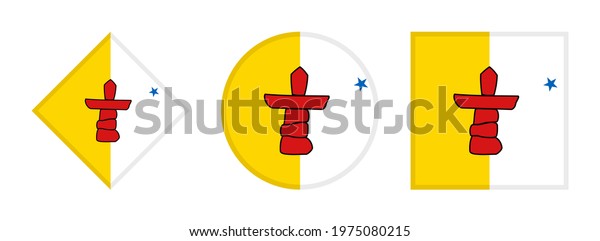 Nunavut Flag Icon Set Isolated On Stock Vector (Royalty Free ...