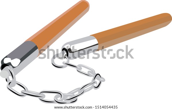 Nunchaku Realistic Vector Illustration Isolated Stock Vector (Royalty ...