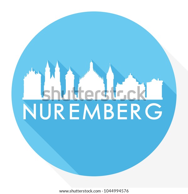 Nuremberg Germany Flat Icon Skyline Silhouette Stock Vector (Royalty ...