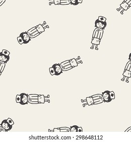 Nurse Doodle Seamless Pattern Background Stock Vector (Royalty Free ...