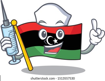 Nurse Flag Libya Cartoon Isolated Mascot Stock Vector (Royalty Free ...