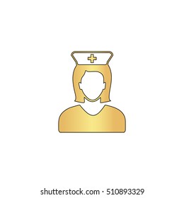 Nurse Gold Vector Icon Black Contour Stock Vector (Royalty Free ...