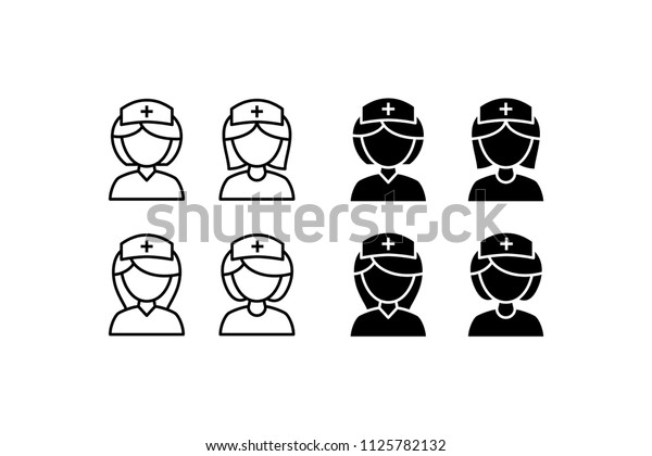 Nurse Icon Design Vector Symbol Hospital Stock Vector (Royalty Free ...