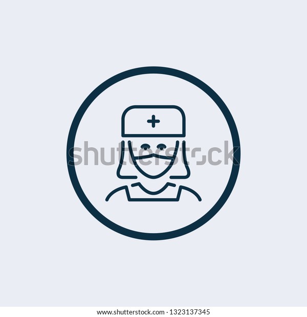 Nurse Icon Vector Medical Assistant Stethoscope Stock Vector (Royalty ...