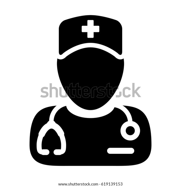 Nurse Icon Vector Medical Assistant Stethoscope Stock Vector (Royalty ...