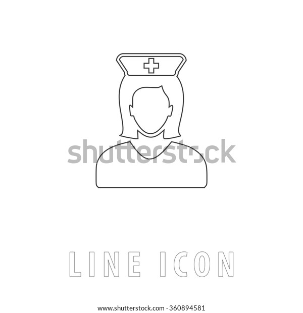 Nurse Outline Simple Vector Icon On Stock Vector (Royalty Free ...