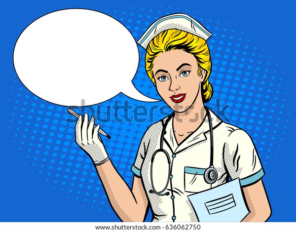 Nurse Pop Art Retro Vector Illustration Stock Vector (Royalty Free ...