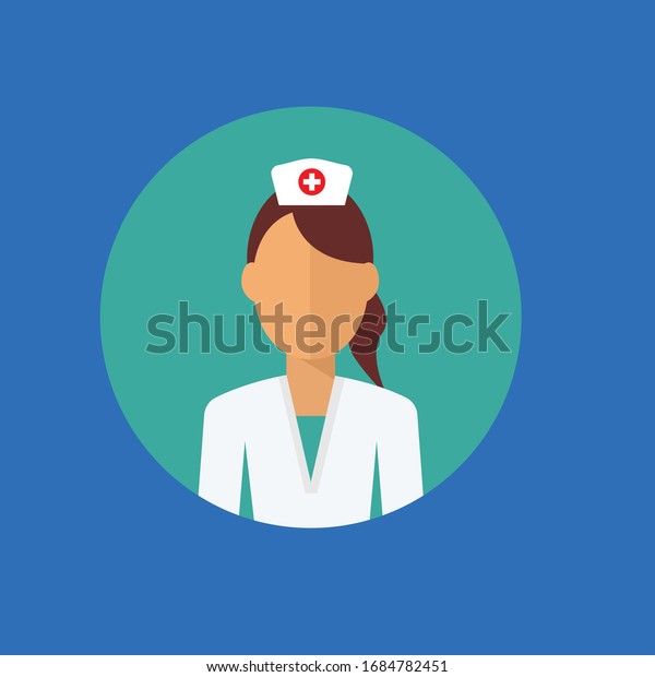 Nurse Profile Icon Circle Shapeconceptual Vector: เวกเตอร์สต็อก (ปลอด ...