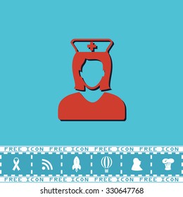 Nurse Red Flat Symbol Dark Shadow Stock Vector (Royalty Free) 330647768 ...