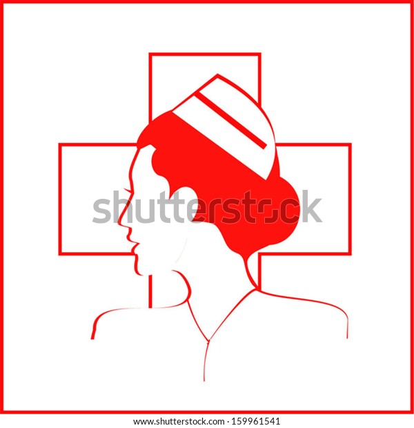 Nurse Nurse Side View Isolated Nurse Stock Vector (Royalty Free ...
