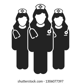 Nurse Team Icon Flat Style Vector Stock Vector (Royalty Free ...